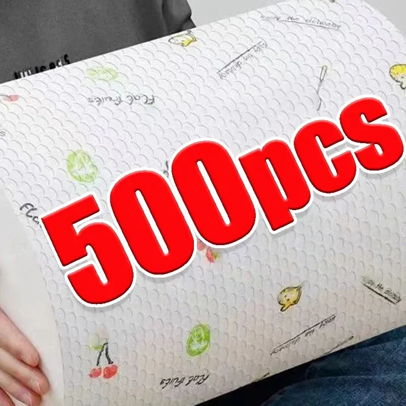 500/50pcs Large Kitchen Disposable Rags Thickened Non-woven Cloths ...