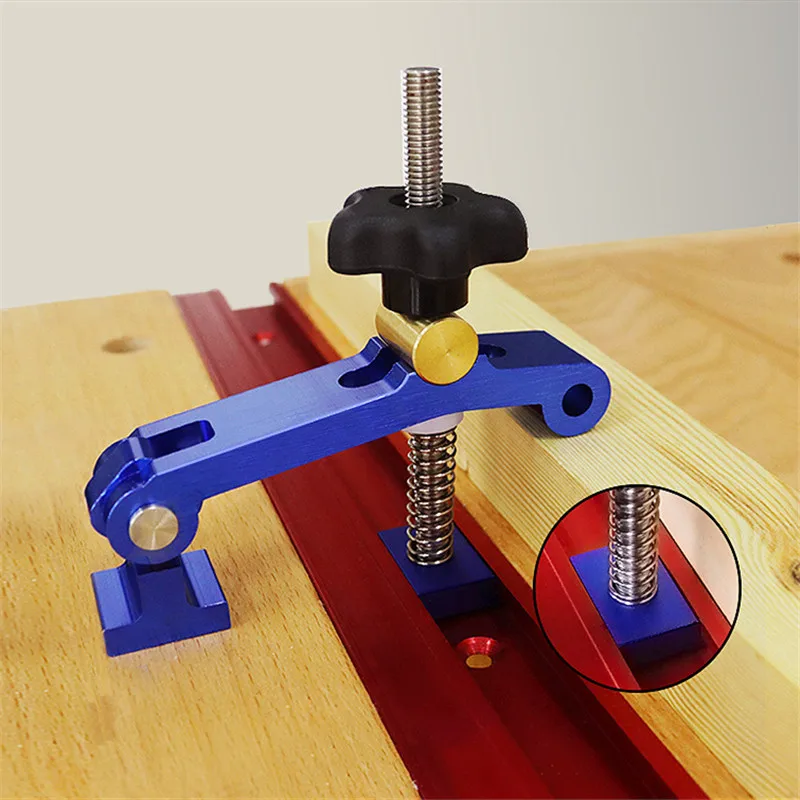Woodworking-Ruter-Table-T-Track-Metal-Quick-Acting-Hold-Down-Clamp-Set ...