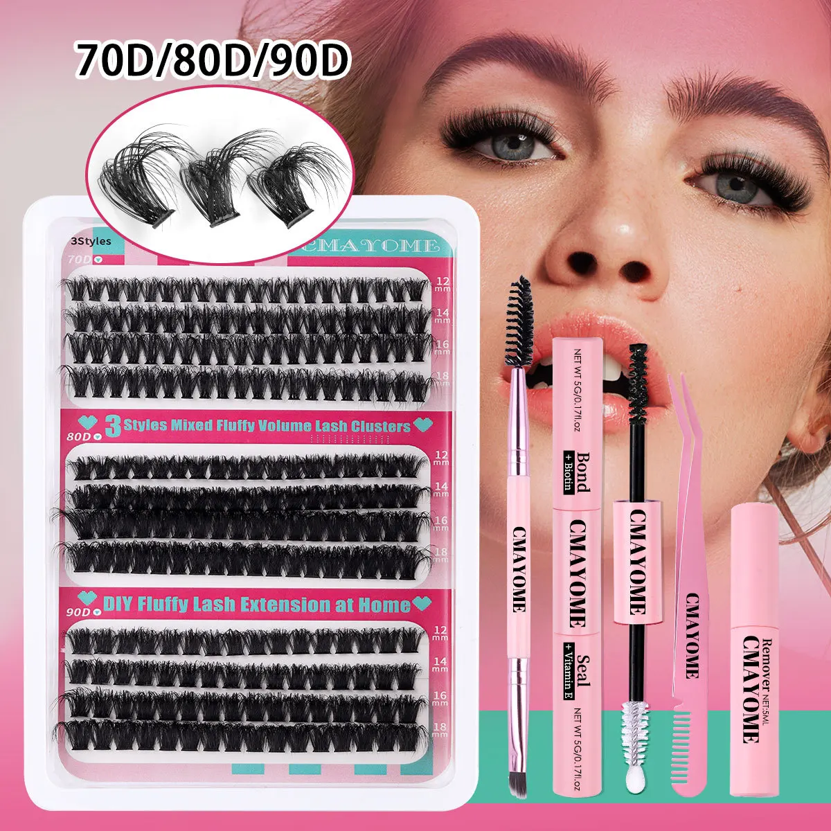DIY-Segmented-False-Eyelashes-Kit-70D-80D-90D-Curly-Thick-Wispy-Mixed ...