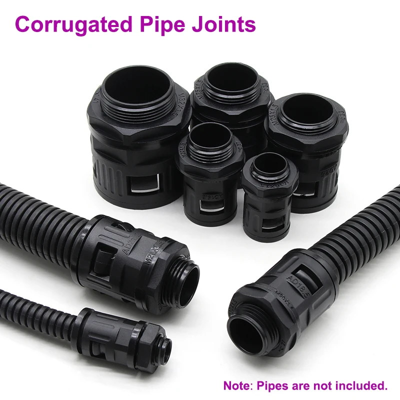 Nylon-Plastic-Corrugated-Tube-Connectors-Pipe-Joint-AD13-15-8-18-5-21-2 ...