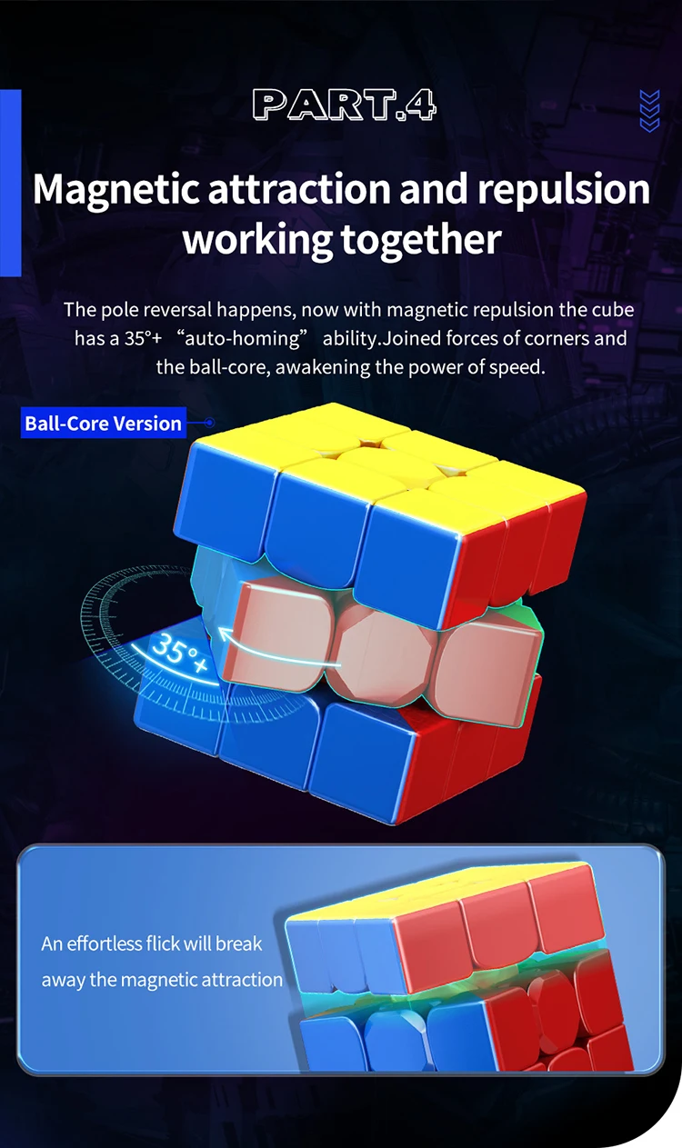 Maglev - Cube magique magnétique sans autocollant, Super RS3M 2022 ...