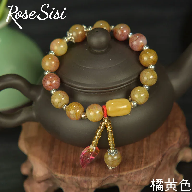 Rose Sisi Chinese Style Ladies Stone Bracelet For Woman Single Circle ...