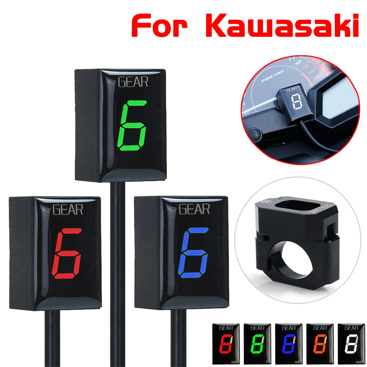 Motorcycle LCD Gear Indicator Digital Meter For Kawasaki ER6N Ninja 650 ...
