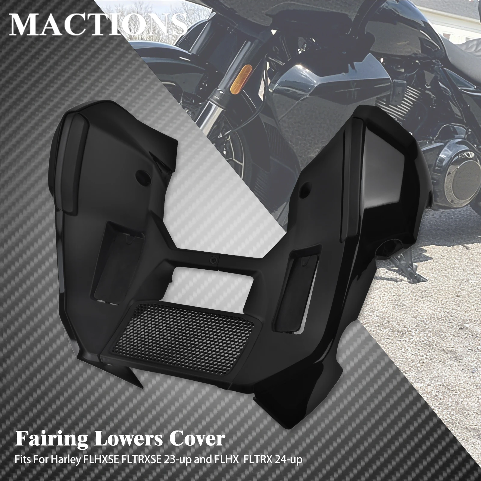 Motorcycle Extended Chin Spoiler Set Fairing Lowers Cover For Harley ...