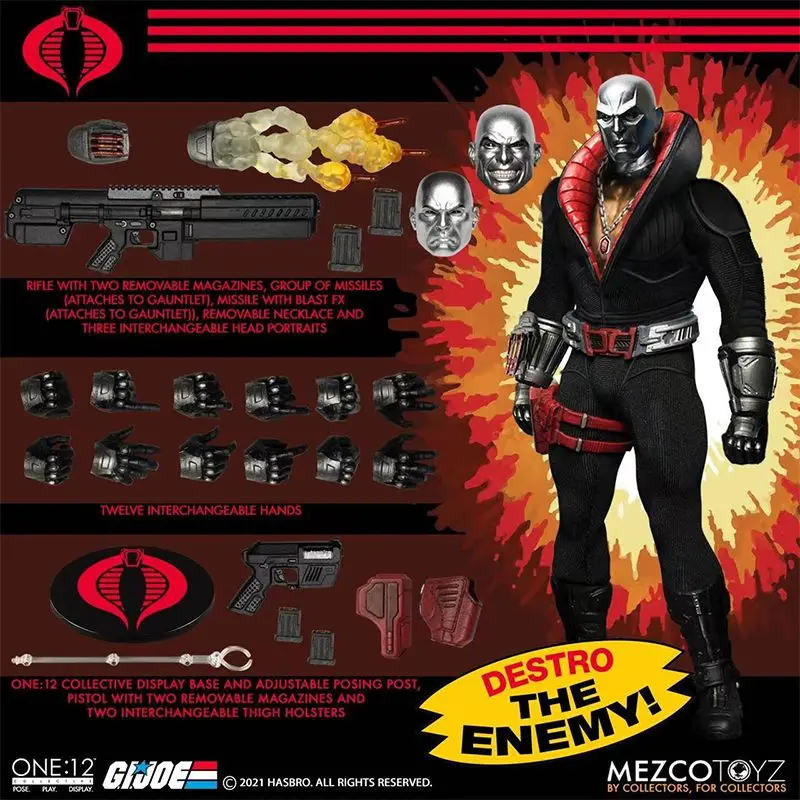 MEZCO-ONE-Original-12G-I-JOE-DESTRO-THE-ENEMY-en-Stock-Anime-Action ...