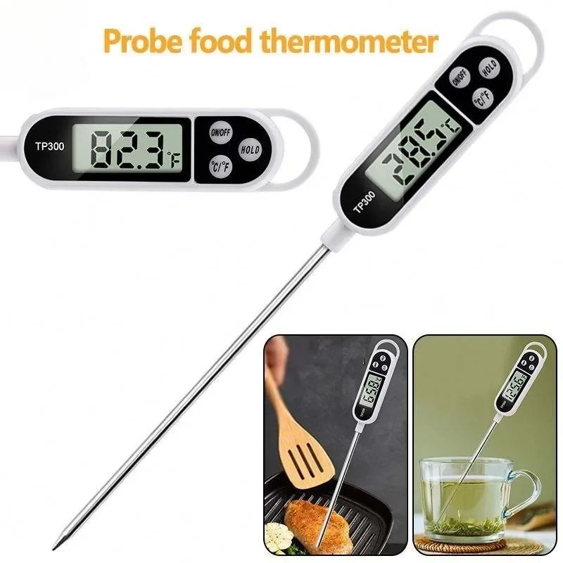 Digital-Kitchen-Thermometer-Stainless-Steel-Probe-Cooking-Food-BBQ-Oven ...