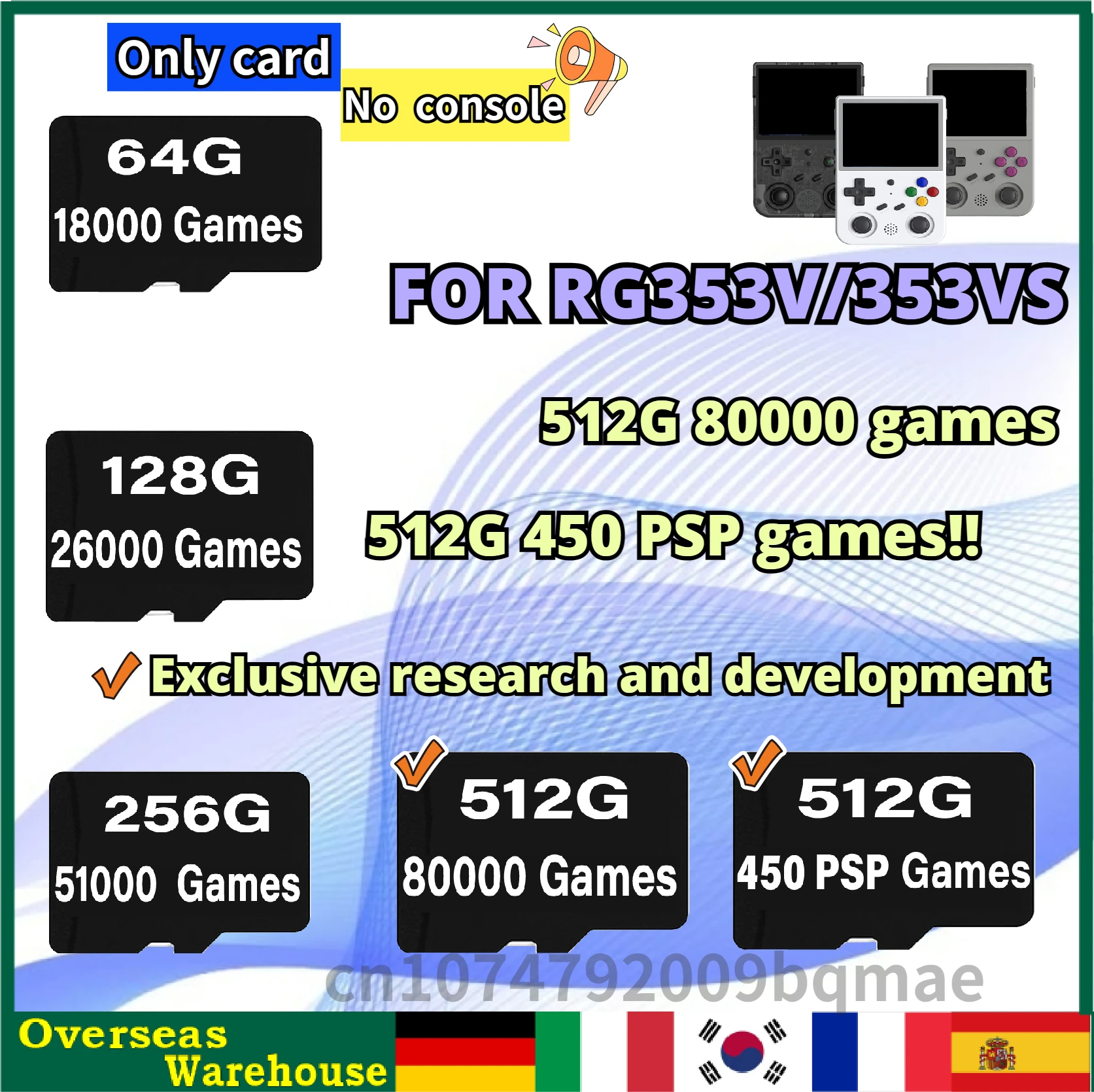 Anbernic rg353v rg353vs tf-Karten-Spiel für 512g 256g 128g 64g Handheld-Spiel 512g in Spielen ...