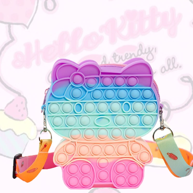 Kawaii Hello Kitty Pop It Push Bubble Fidget Alleviate Autism Adhd Anti ...