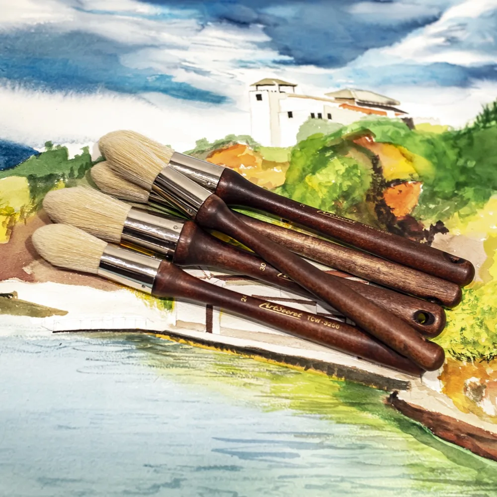Artsecret Big Size Trim Paint Brush Thick Synthetic Hair Long Handle ...