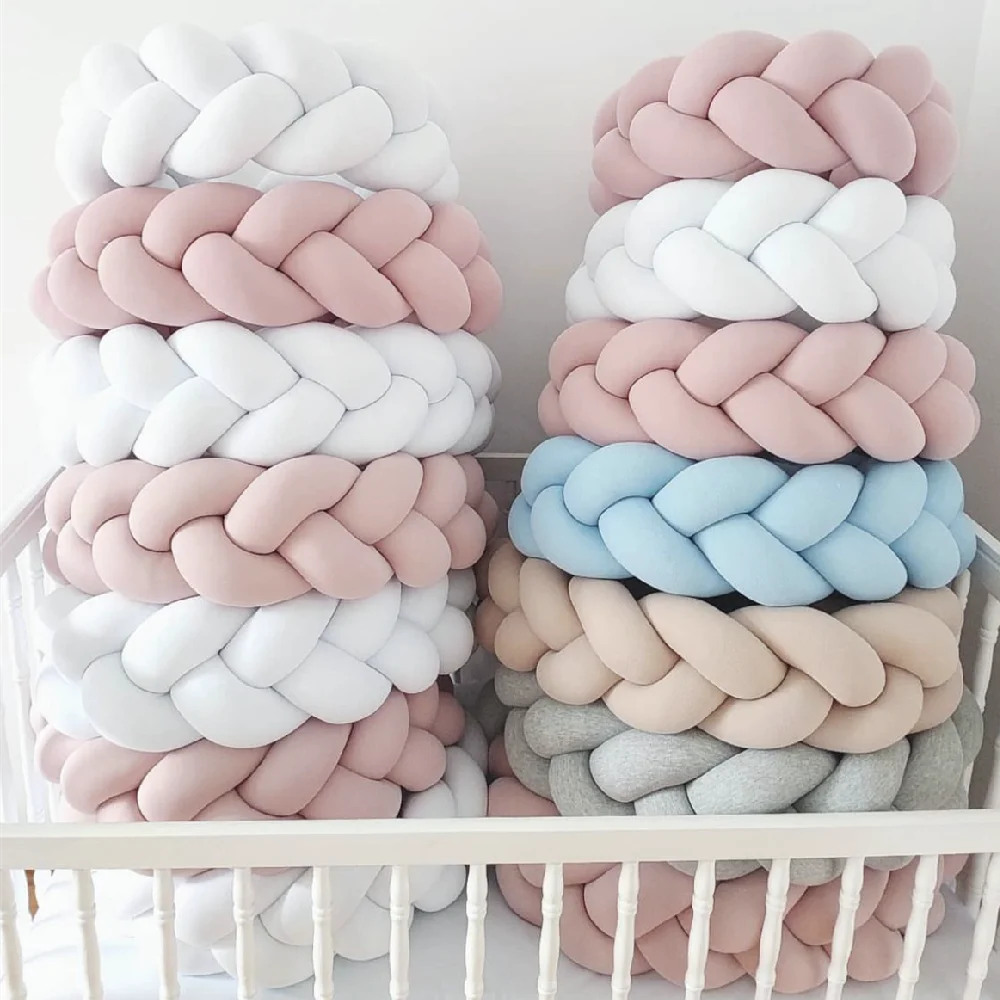 Baby Bumper Bed Braid Knot | Crib Bedding Set Baby Boy | Baby Cot Bed ...