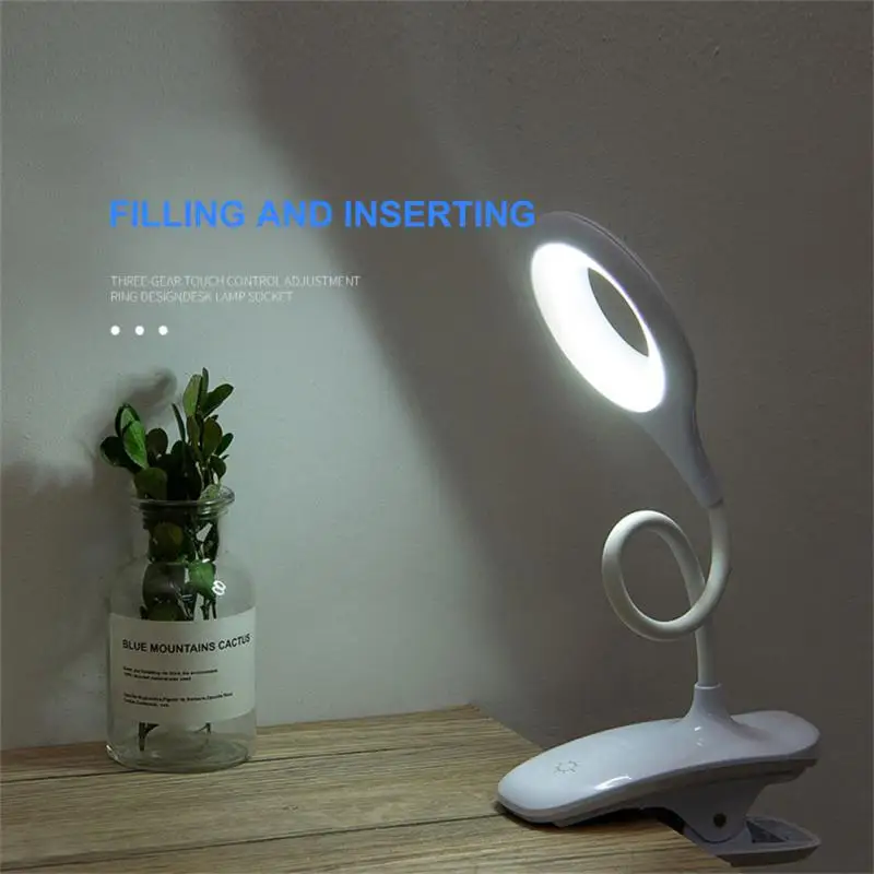 Led Desk Lamp Portable Night Light Non Strobe Clip Stand Touch Lamp ...