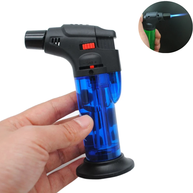 Windproof-Refillable-Butane-Lighter-Inflatable-Torch-Fuel-Jet-Blue ...