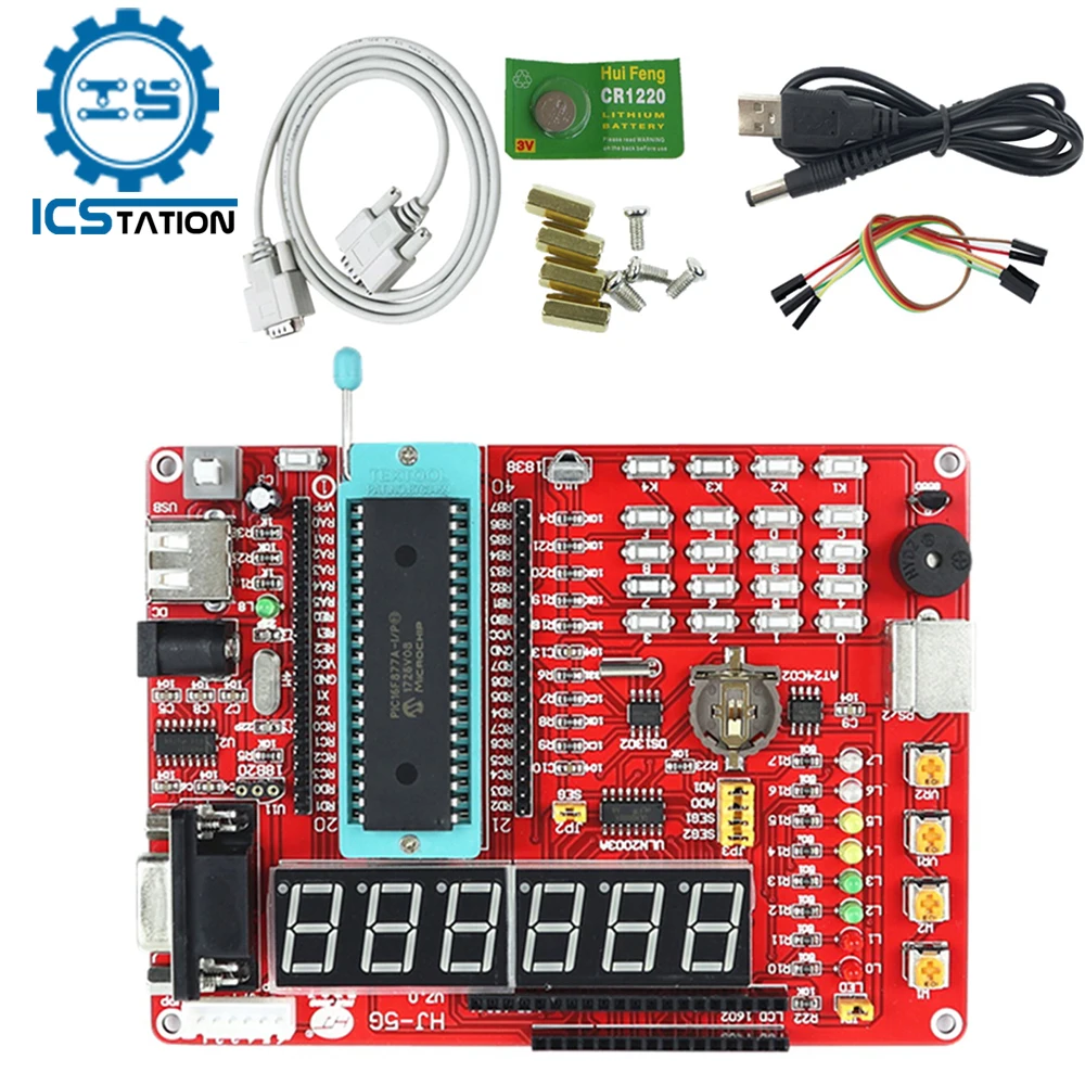 Development Learning Board PIC USB Programmable MCU Controller System Board Module PIC16F877A HJ ...