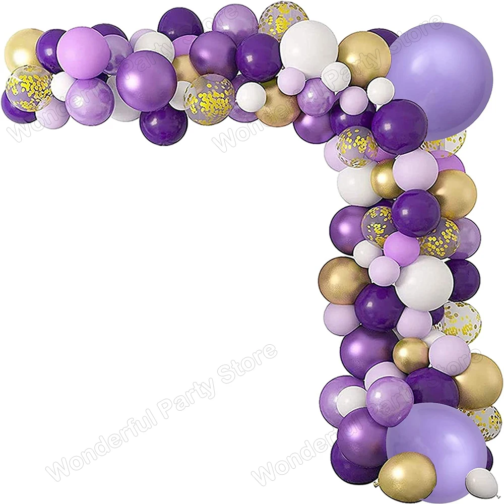 Balloon-Arch-Garland-Kit-White-Dark-Purple-Light-Metallic-Purple-Gold ...