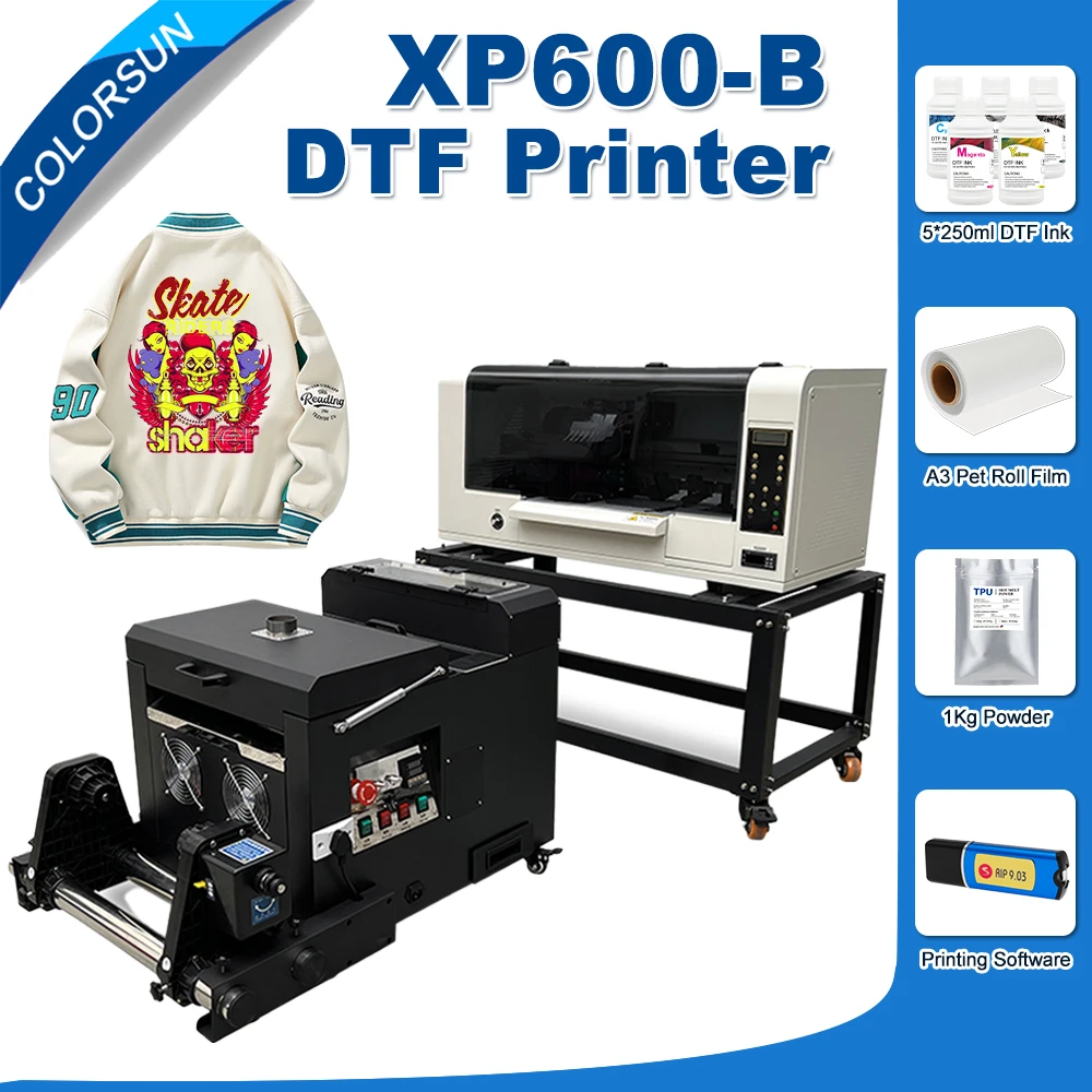 Colorsun DTF Printer A3(12Inches) XP600 Direct to Film PET Printer DTF Printing Machine For T ...