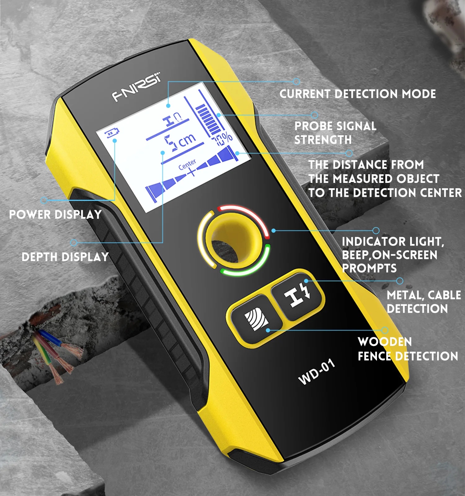 FNIRSI WD 01 cable detector in the wall gold Detector AC Wood Finder ...