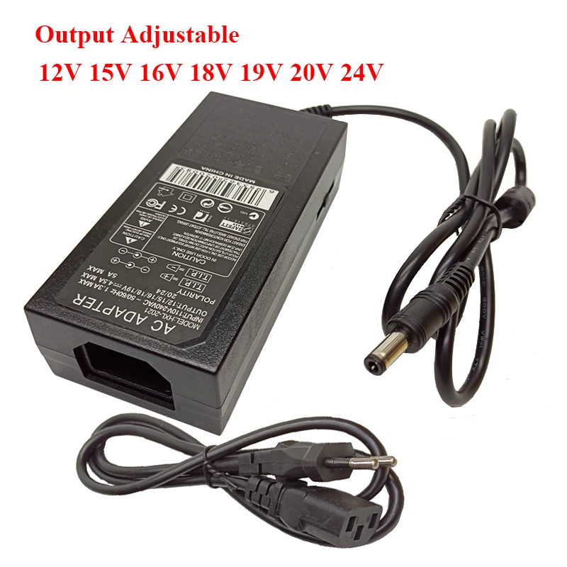 AC DC Adjustable Power Supply Adapter 12V 15V 16V 18V 19V 20V 24V ...
