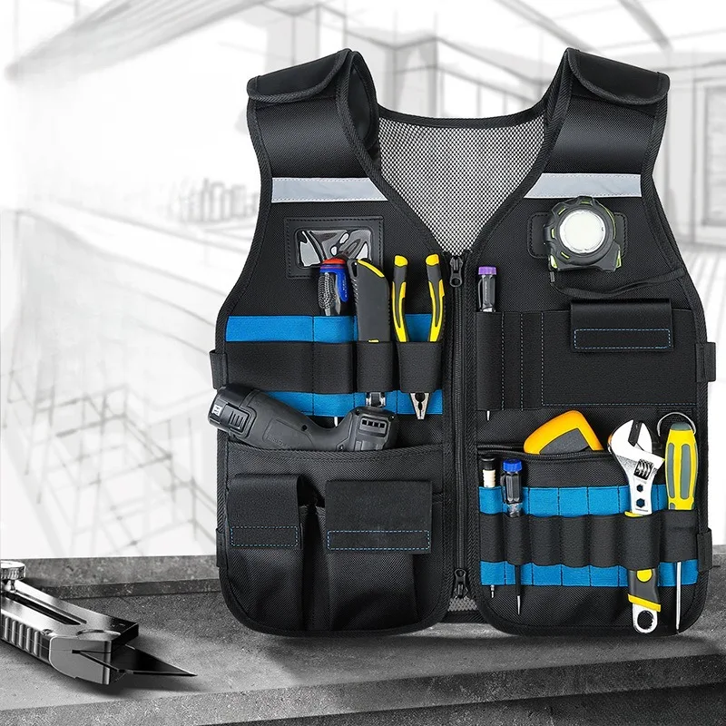 Electrician-Carpenter-Work-Vest-Multi-functional-Electrician-Hardware ...