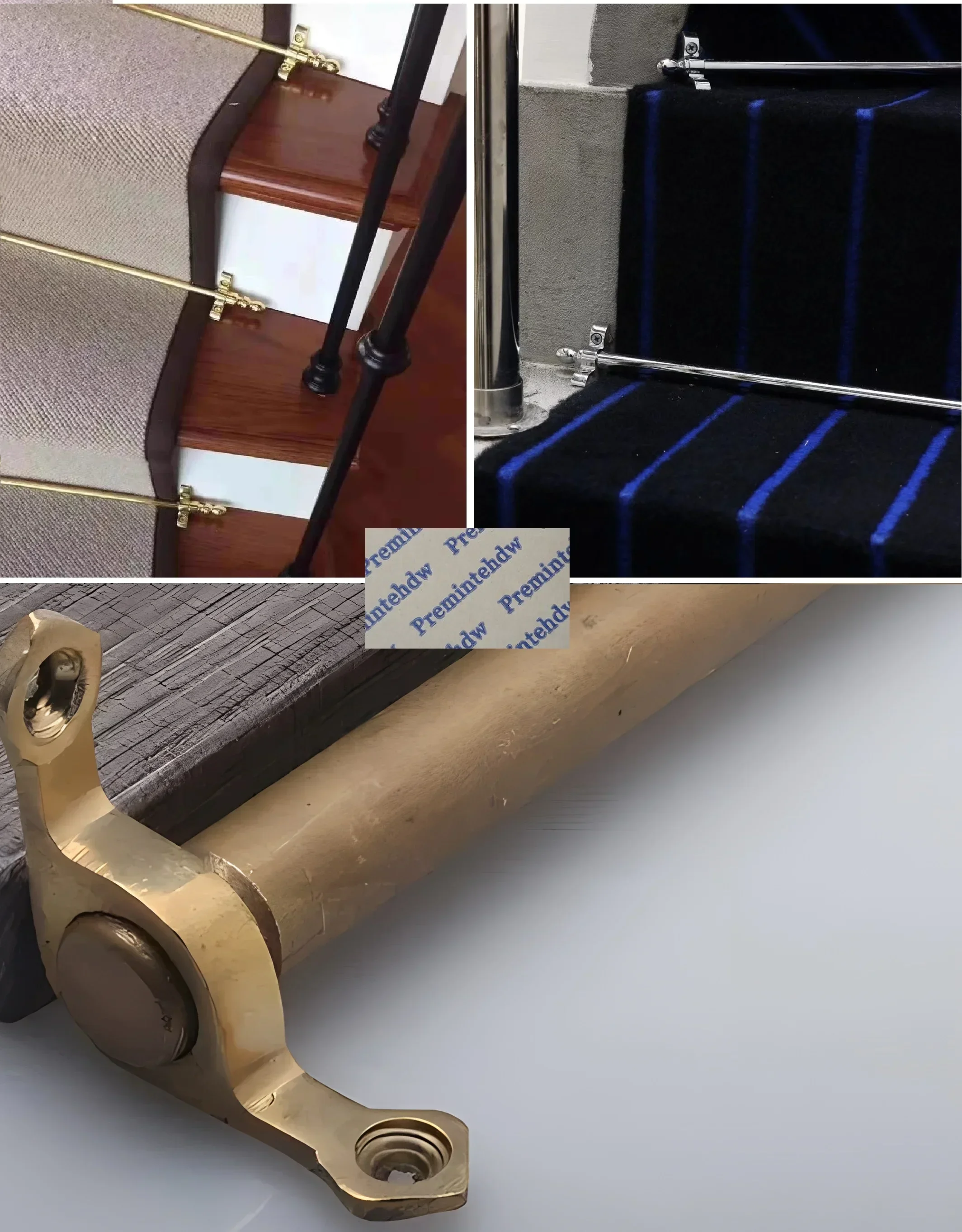 2Pcs(1Pair) Stair Rod Carpet Holder Brackets With End Finial-----NO Rod ...