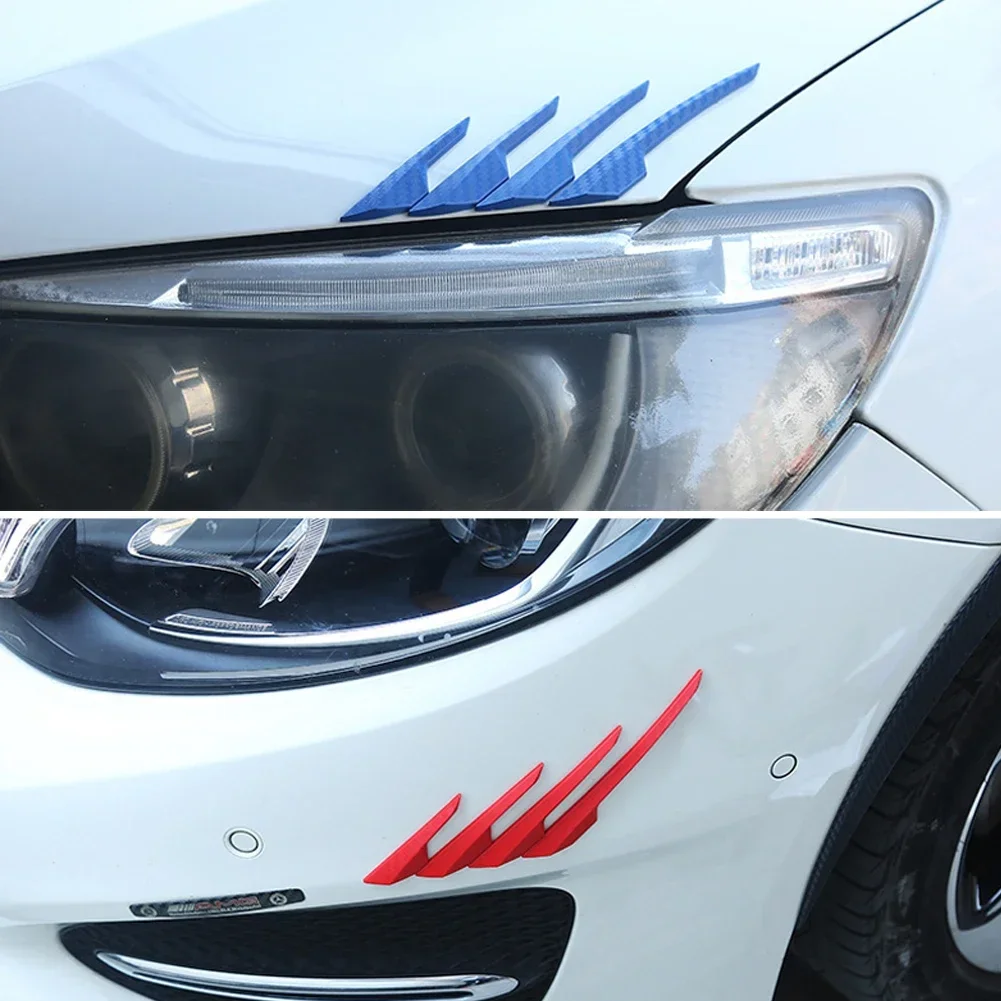 8Pcs-Car-Spoiler-Front-Bumper-Fin-Splitter-Anti-Collision-Carbon-Fiber ...