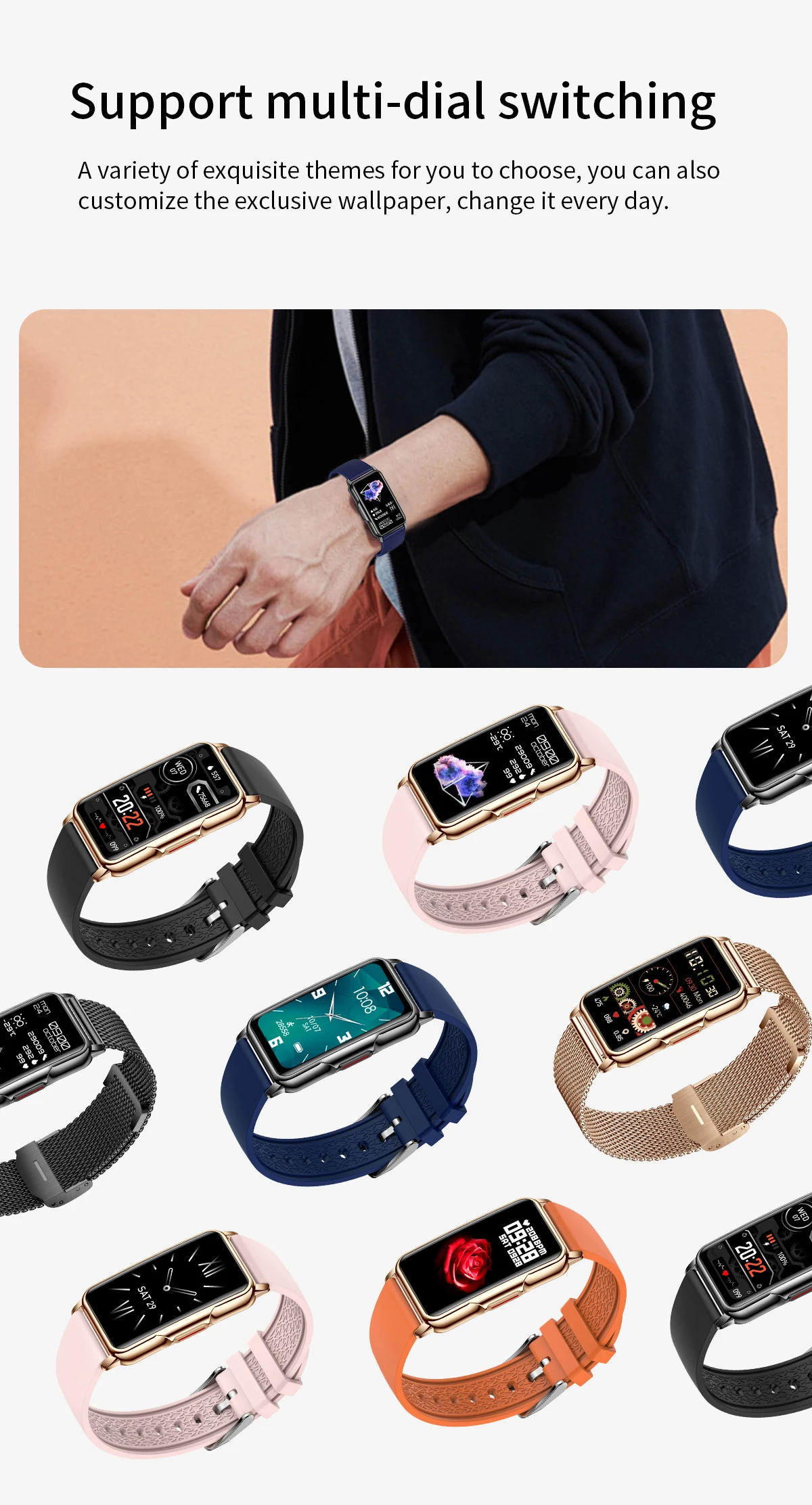 Smartwatch NUBI H80, Ritmul cardiac, Calorii, Tensiune arteriala ...