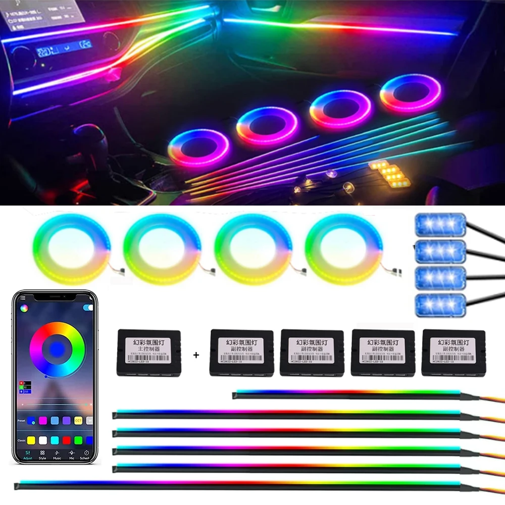 213-64-Color-Rainbow-Symphony-Car-Interior-Ambient-Led-Car-Strip ...