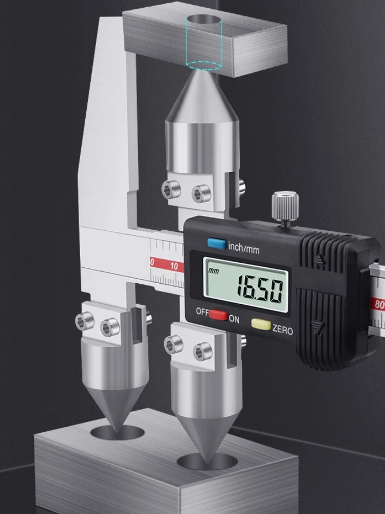 Edge-Center-Distance-Digital-Caliper-Cone-Probe-Hole-Distance-Center ...