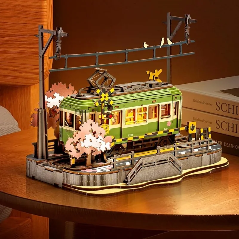 Robotime-Sakura-Journey-Tram-3D-Wooden-Puzzles-Model-Car-Kits-Building ...