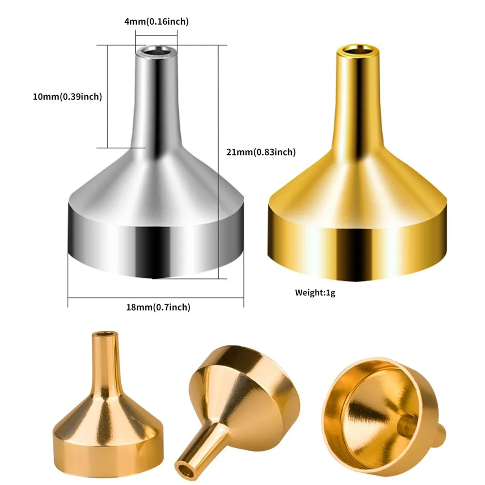 10Pcs-Mini-Metal-Funnels-Wide-Mouth-Liquid-Funnel-for-Transferring ...