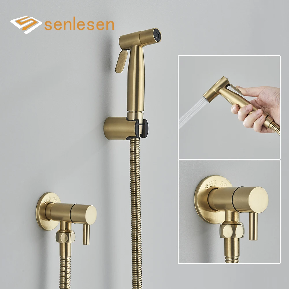 Senlesen-Brushed-Gold-Bidet-Faucets-Stainless-Steel-Handheld-Bidet ...