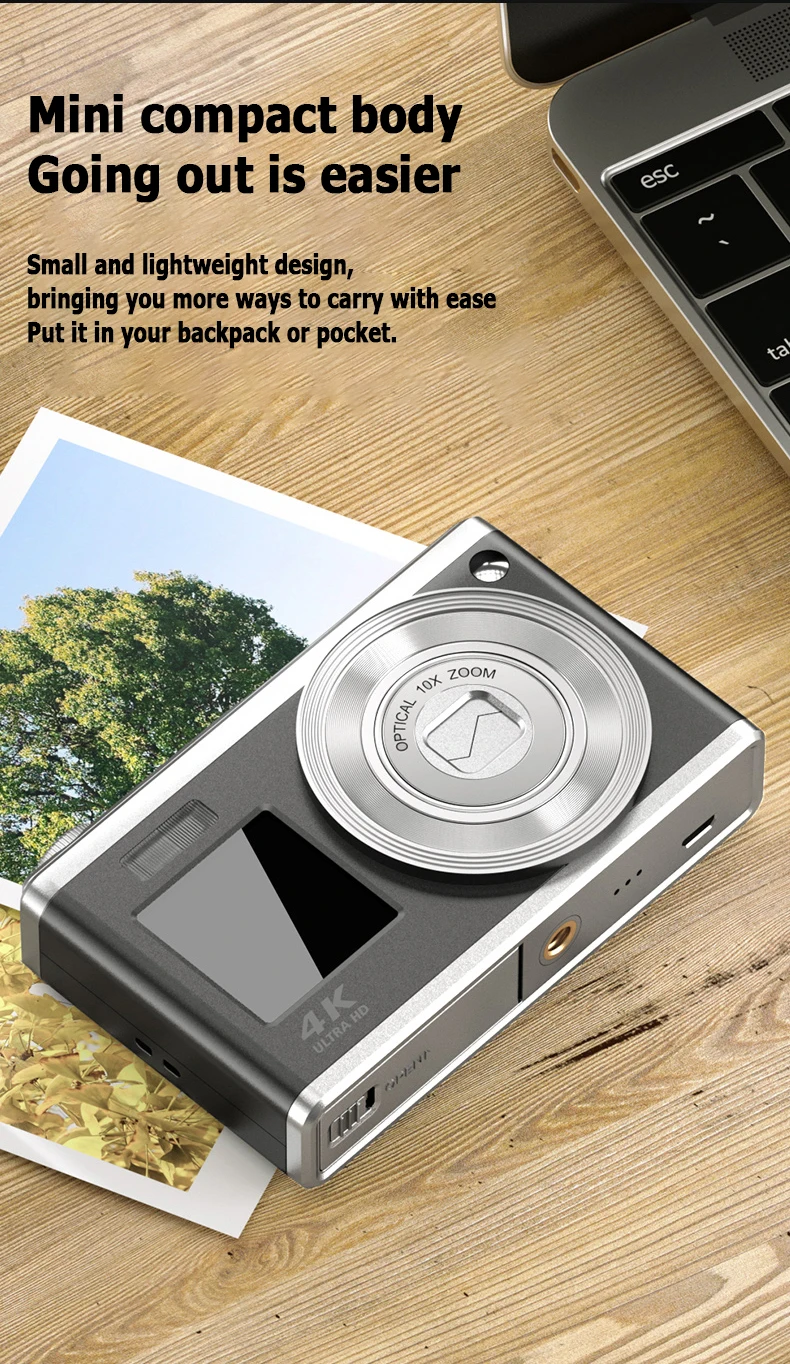 C23 4K Telescopic Lens High-Definition Dual Screen Digital Camera 16x ...