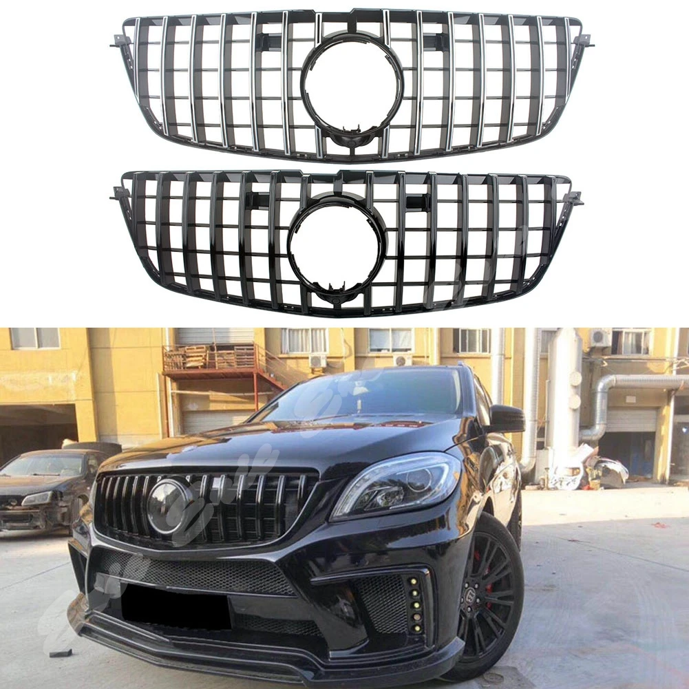 Front Racing Bumper Grilles Upper Facelift Grill For Mercedes-benz Gl ...