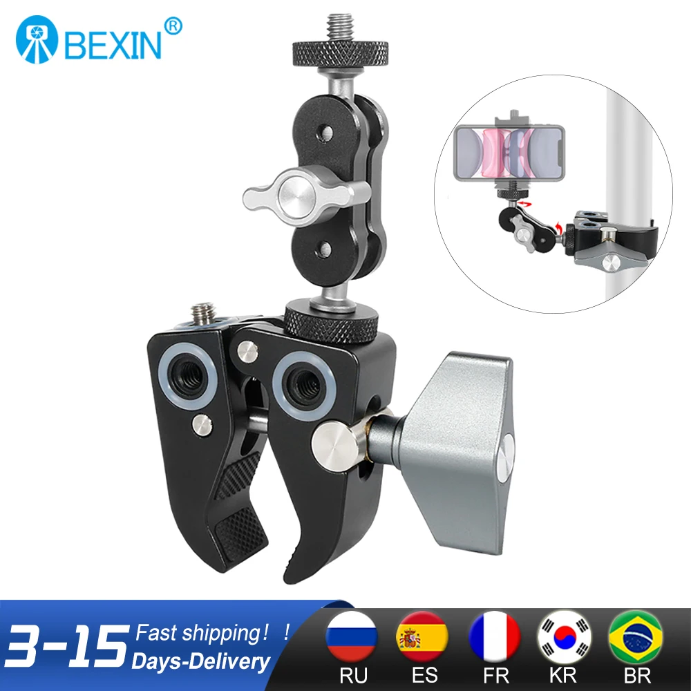 Speedlight Mount Photography Reflector Clamp Holder With Hot Shoe ...