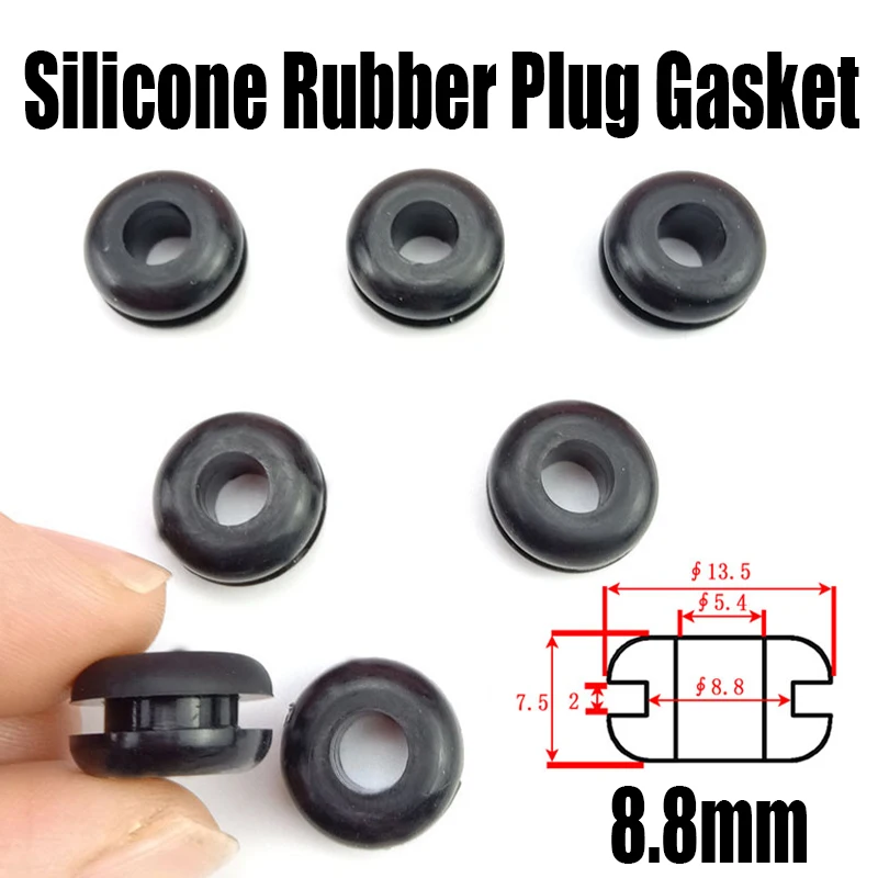 1-50PCS-8-8mm-Hollow-Silicone-Rubber-Cap-Plug-Gasket-Protect-Cap-Double ...