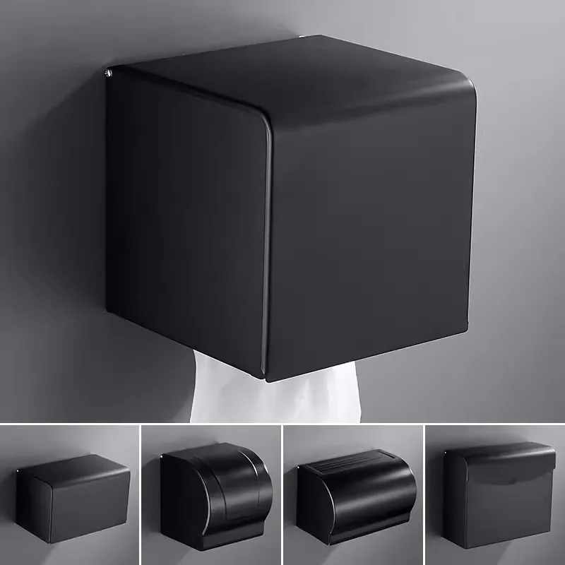 Tuqiu-Black-Paper-Holder-Aluminum-Bathroom-Paper-Roll-Holder-Brief ...