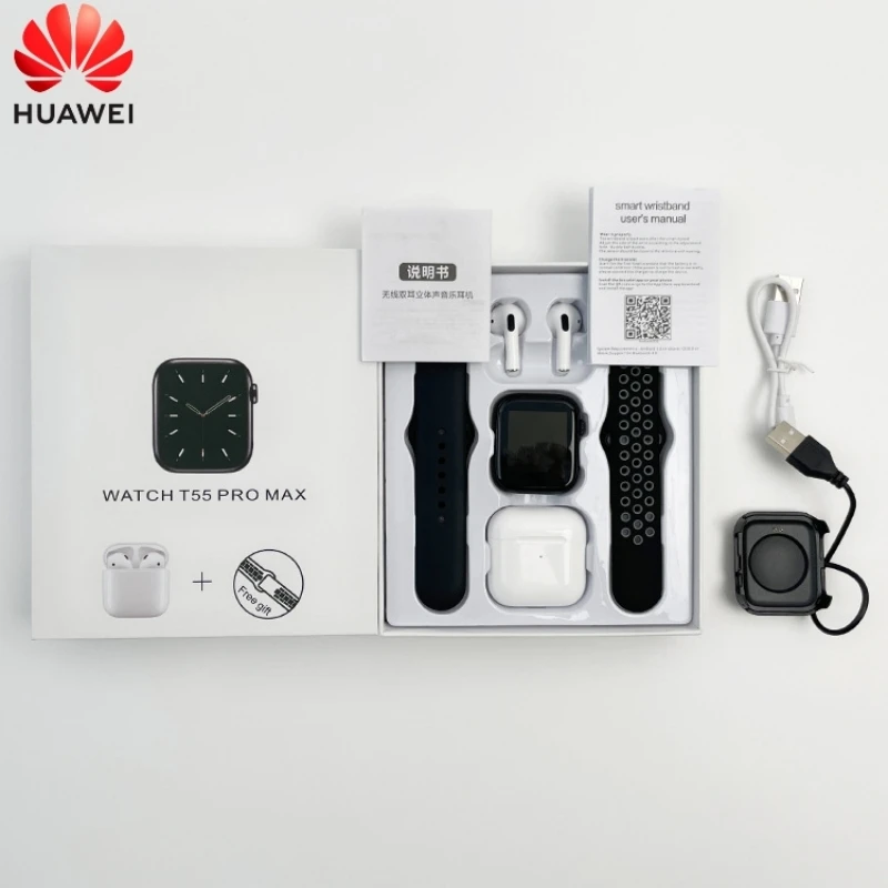 HUAWEI reloj inteligente T55 Pro Max 2 en 1, con auriculares TWS ...