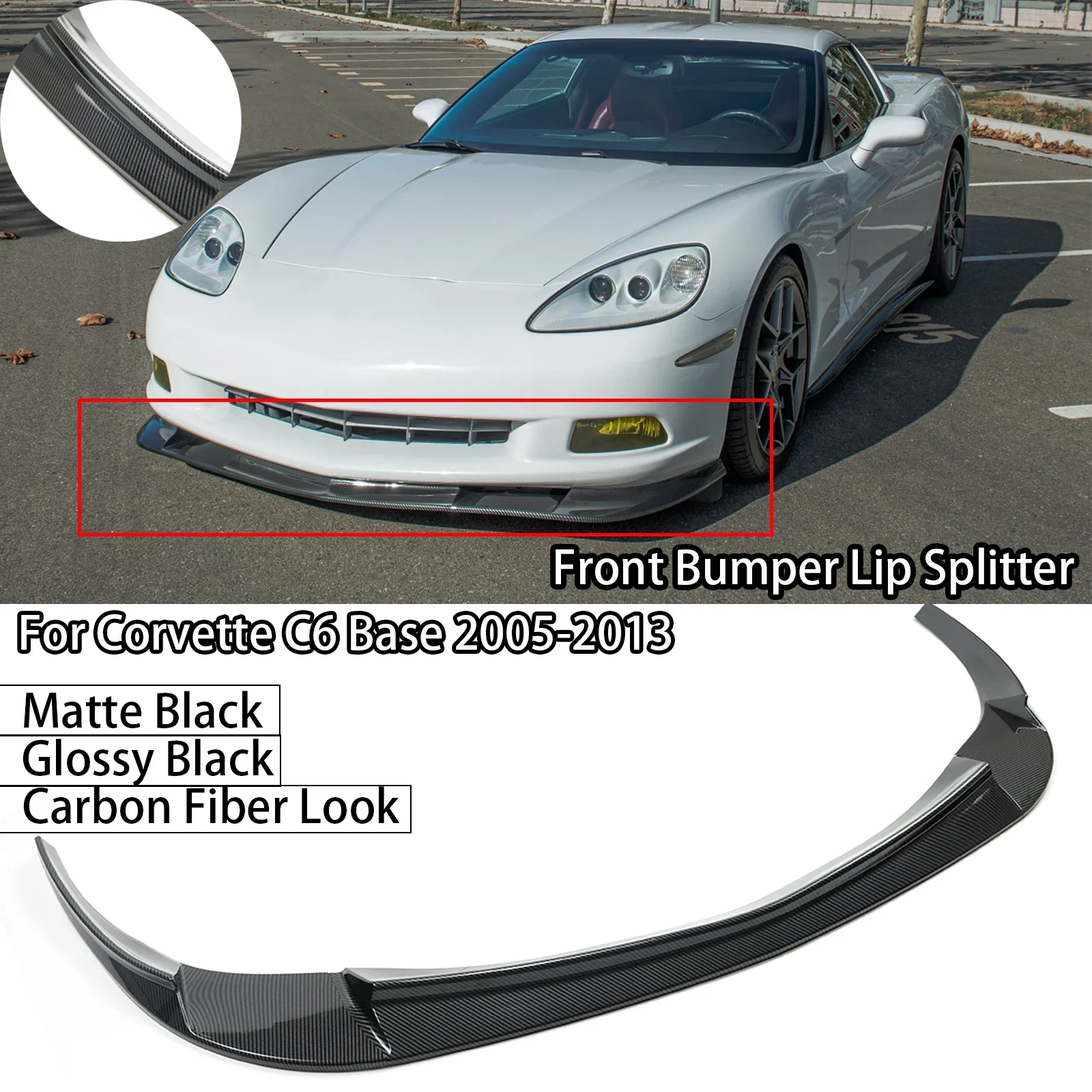 For-2005-2013-Chevrolet-Corvette-C6-Base-Model-Front-Bumper-Lip-Spoiler ...