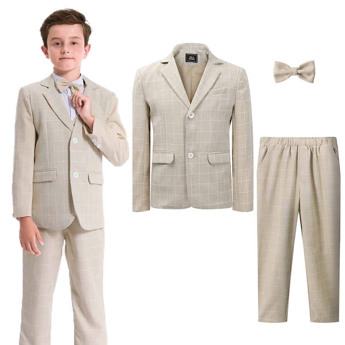 Khaki-Suit-for-Boys-Easter-Outfits-Set-Kid-Blazer-Wedding-Clothes ...