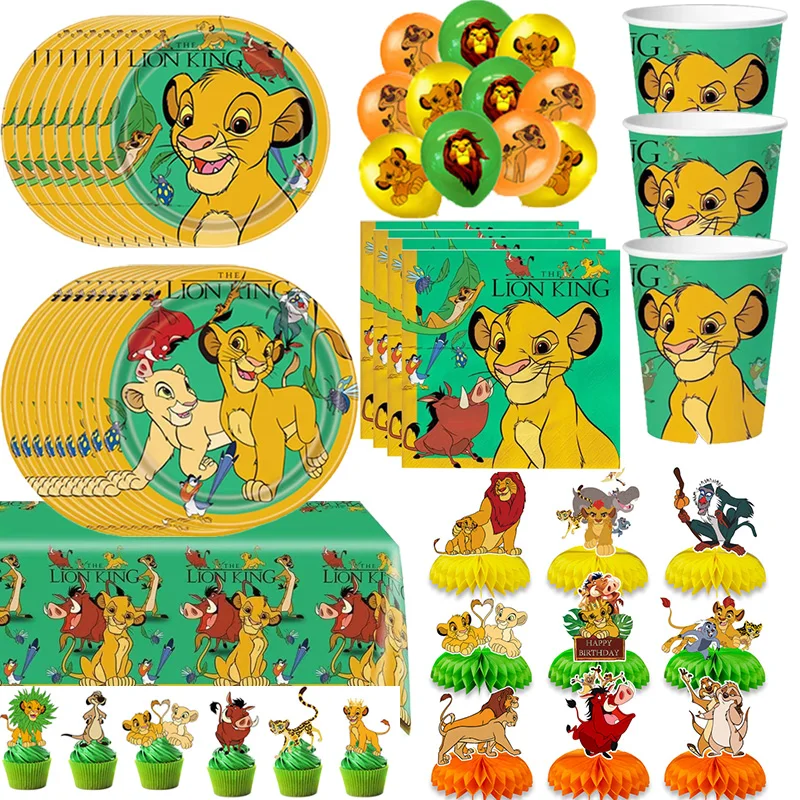 Decoraciones-de-fiesta-de-cumplea-os-del-Rey-Le-n-Simba-vajilla ...