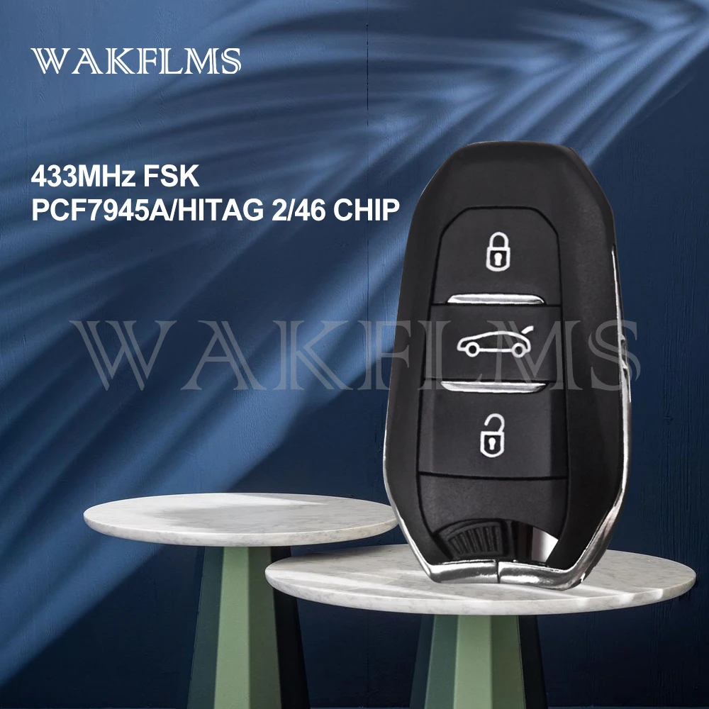 3 Buttons Smart Key 433mhz Keyless For Peugeot 308 508 Citroen C4 Ds4 ...