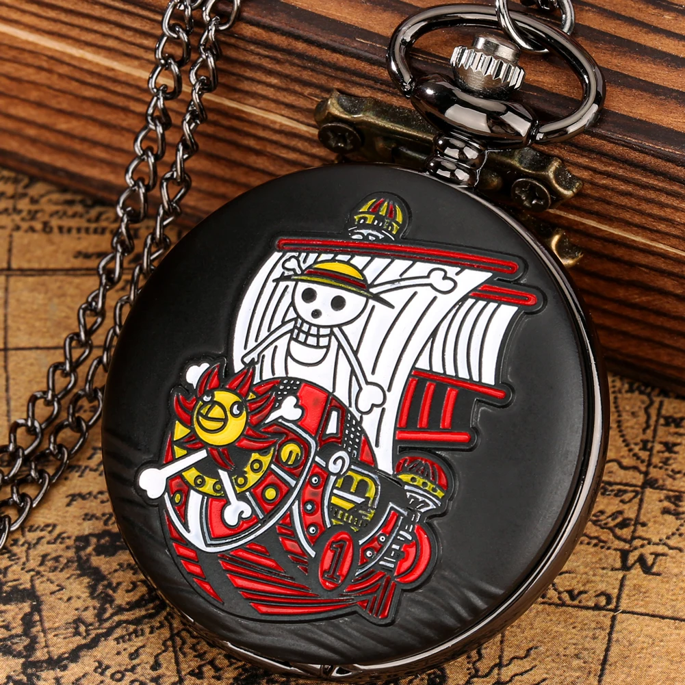 Creative Men Women Cosplay Black Graffiti Skull Quartz Pocket Watch ...