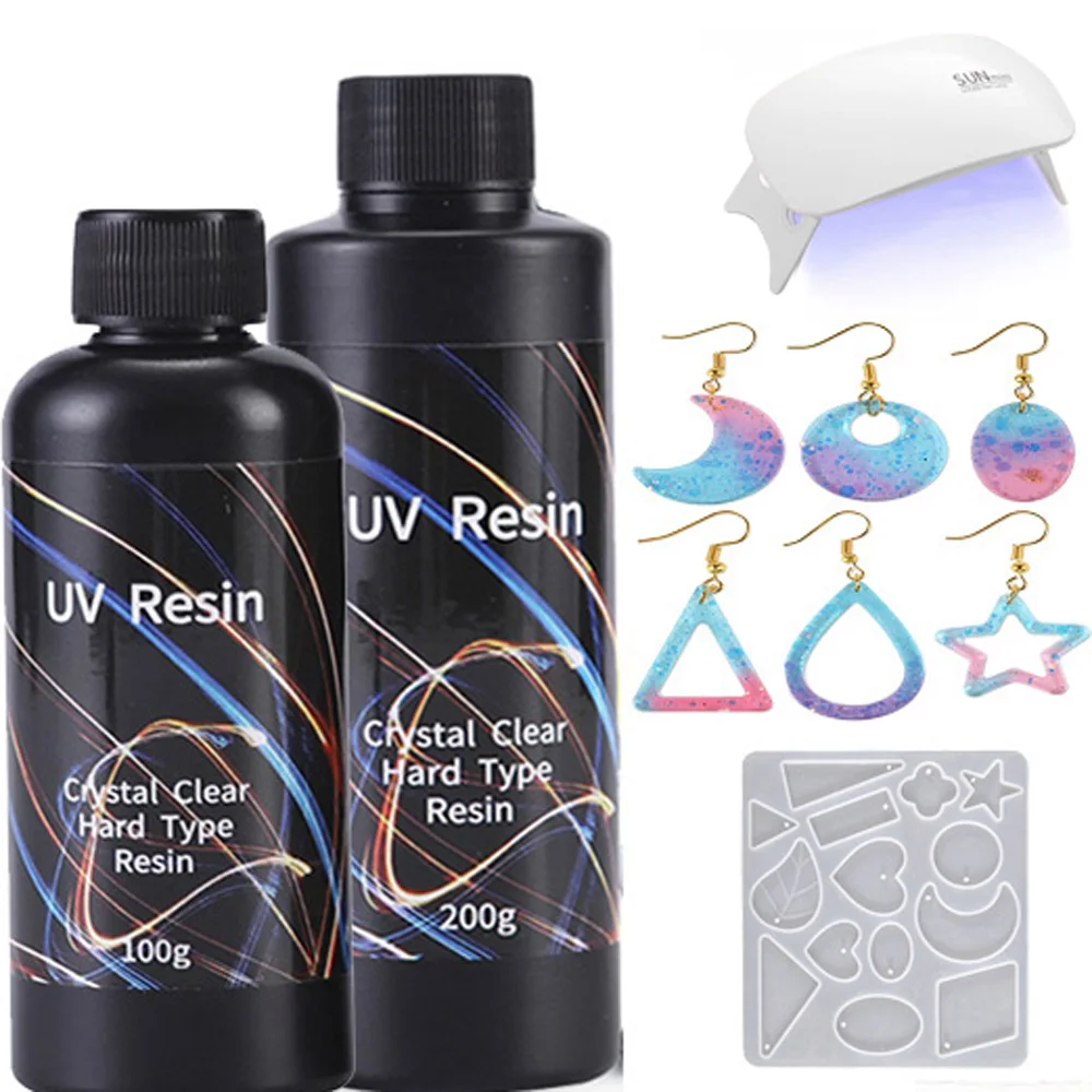 Resin Kit Crystal Clear Hard UV Resin Upgraded Formula Ultraviolet Fast ...