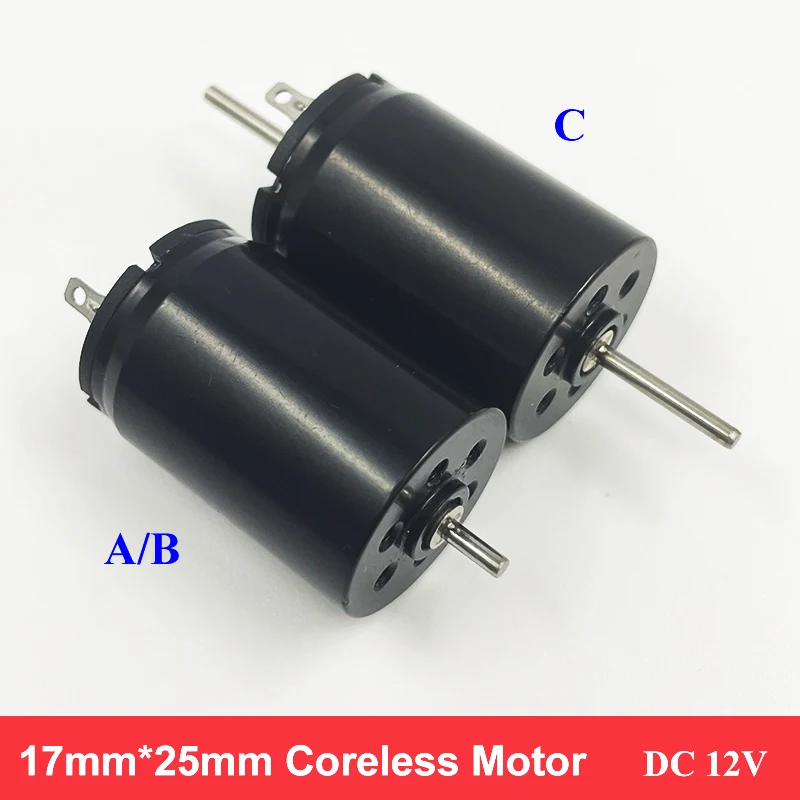 1725-17mm-Mini-Coreless-Motor-Singal-Shaft-Double-Shaft-DC-12V-12000 ...