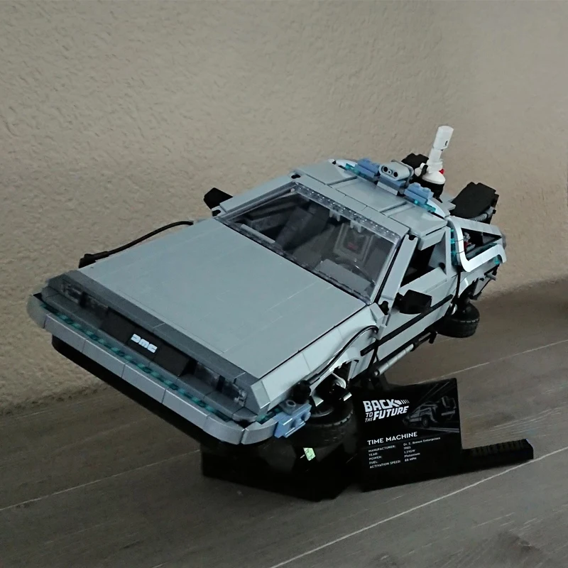 MOC-Display-Stand-Bricks-Set-Back-to-the-Future-Time-Machine-Carros ...