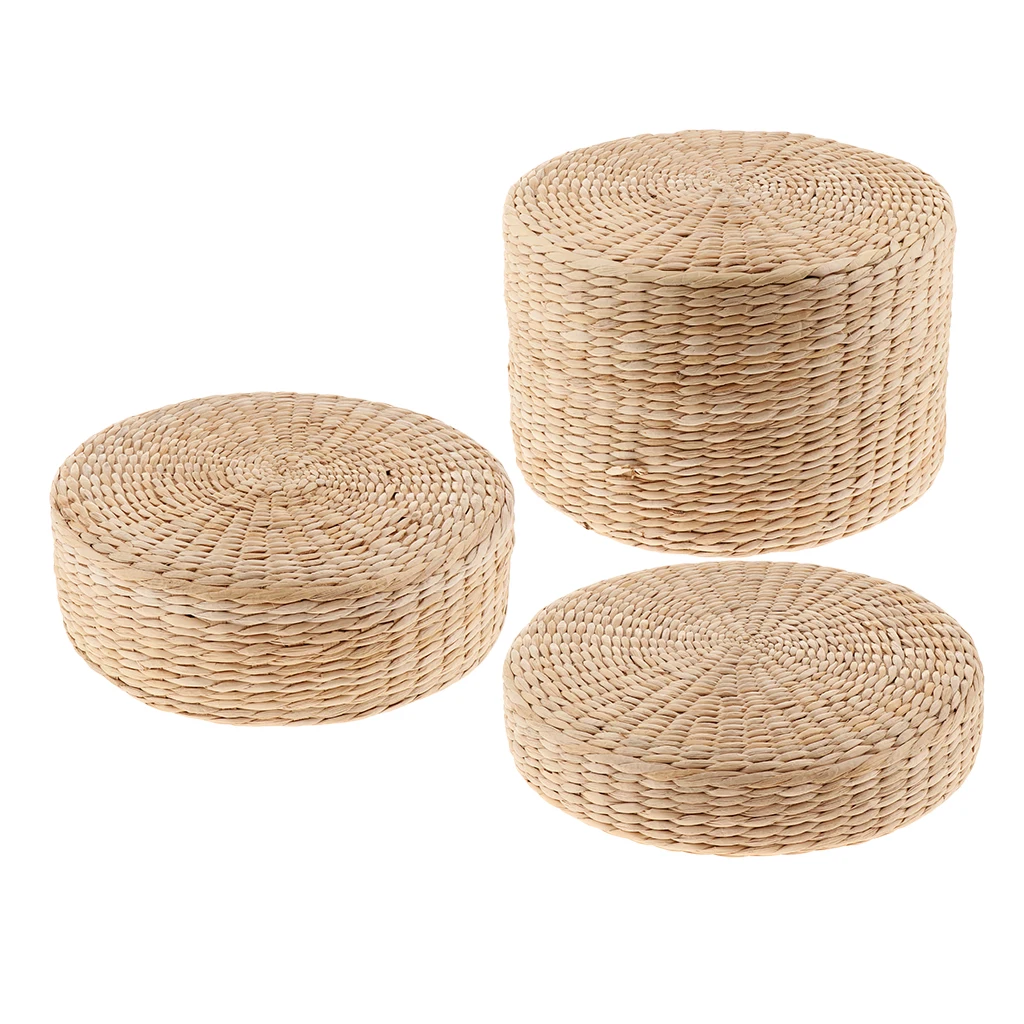 Natural-Straw-Sitting-Cushion-Japanese-Tatami-Floor-Mat-Pouf-Pure-Hand ...