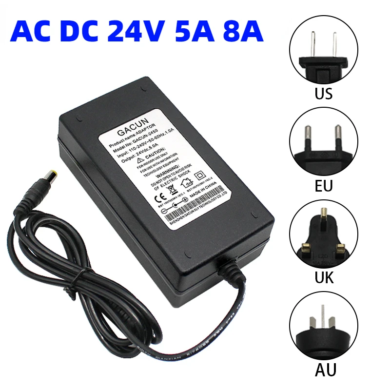 Power-Adapter-AC-to-DC-24V-5A-8A-Converter-Transformer-24-v-Power ...