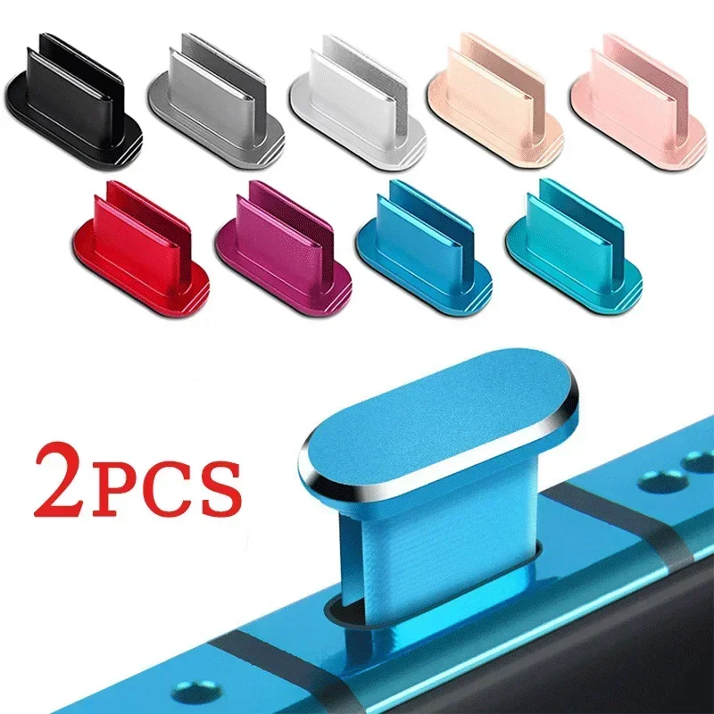 2pcs Luxury Metal Dust Plugs Mobile Phone Charging Port Type C ...