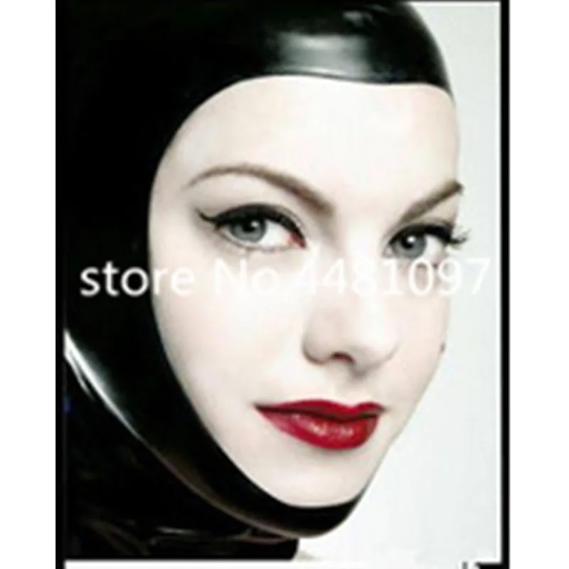 Latex-Mask-Rubber-Unisex-Hood-Open-Face-Back-Zipper-Sexy-Fetish-Cosplay ...