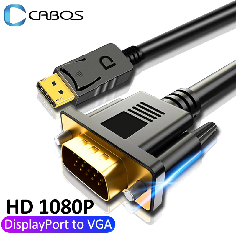 HD 1080P Displayport to VGA Adapter Cable Male to Male Converter ...