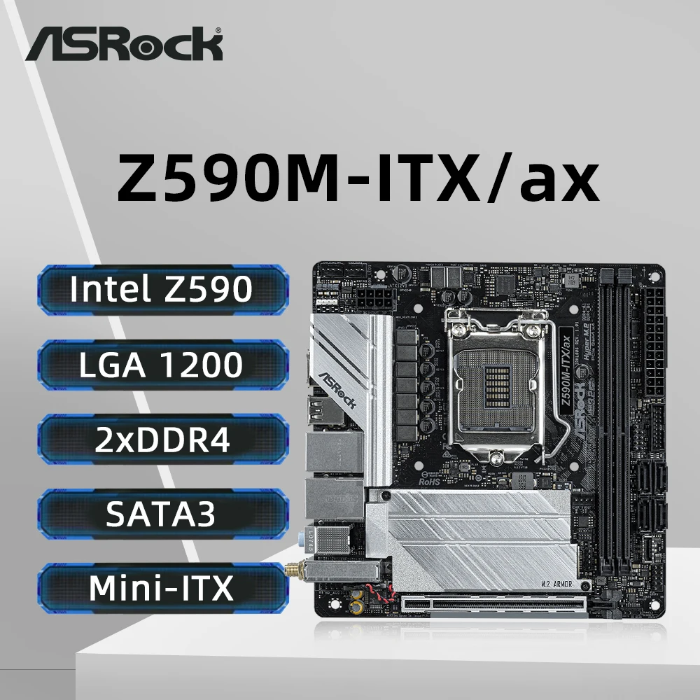 ASRock-Z590M-ITX-ax-Motherboard-Support-i5-11400-10700F-i7-11700-10700F ...